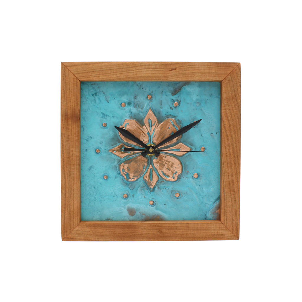 Patina Dogwood, Handcrafted Wooden Box Clock – Sabbath-Day Woods